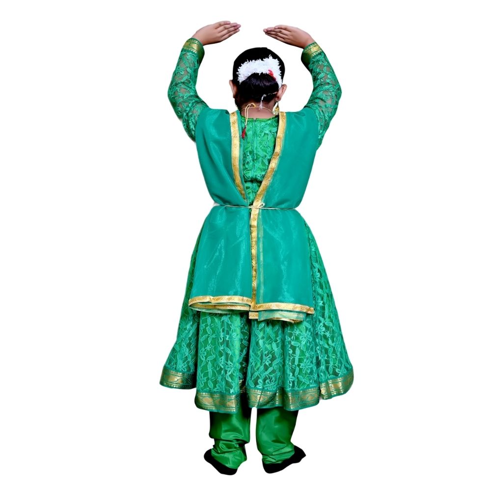 Buy Kathak Dance Dress Anarkali Green for Girls & Women – Classical ...