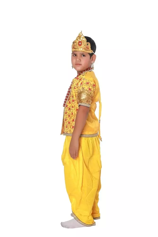 Lord Krishna Fancy Dress Costume Yellow | Kids Set