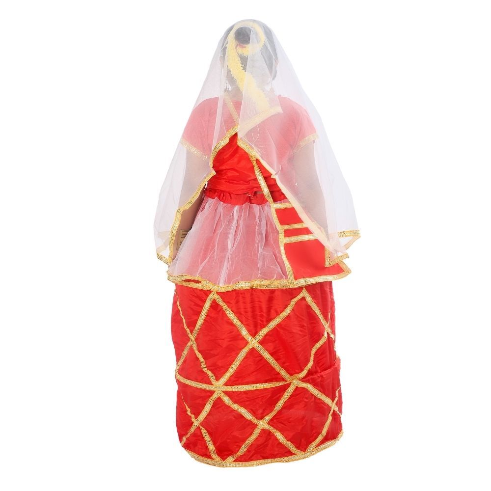 Manipuri Dance Fancy Dress Costume for Girls – White Red Classical ...