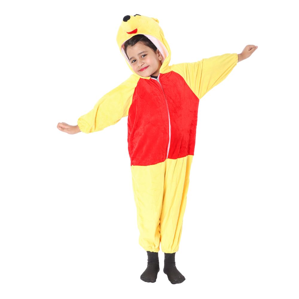 Pooh Cartoon Character Fancy Dress Costume for Kids – Red & Yellow Jumpsuit