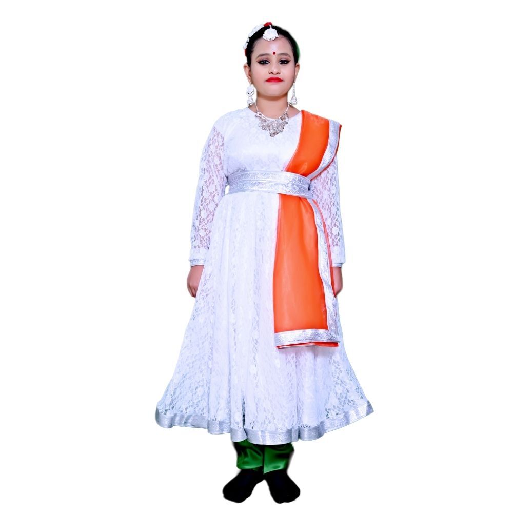 Tiranga Colour Anarkali Fancy Dress Costume