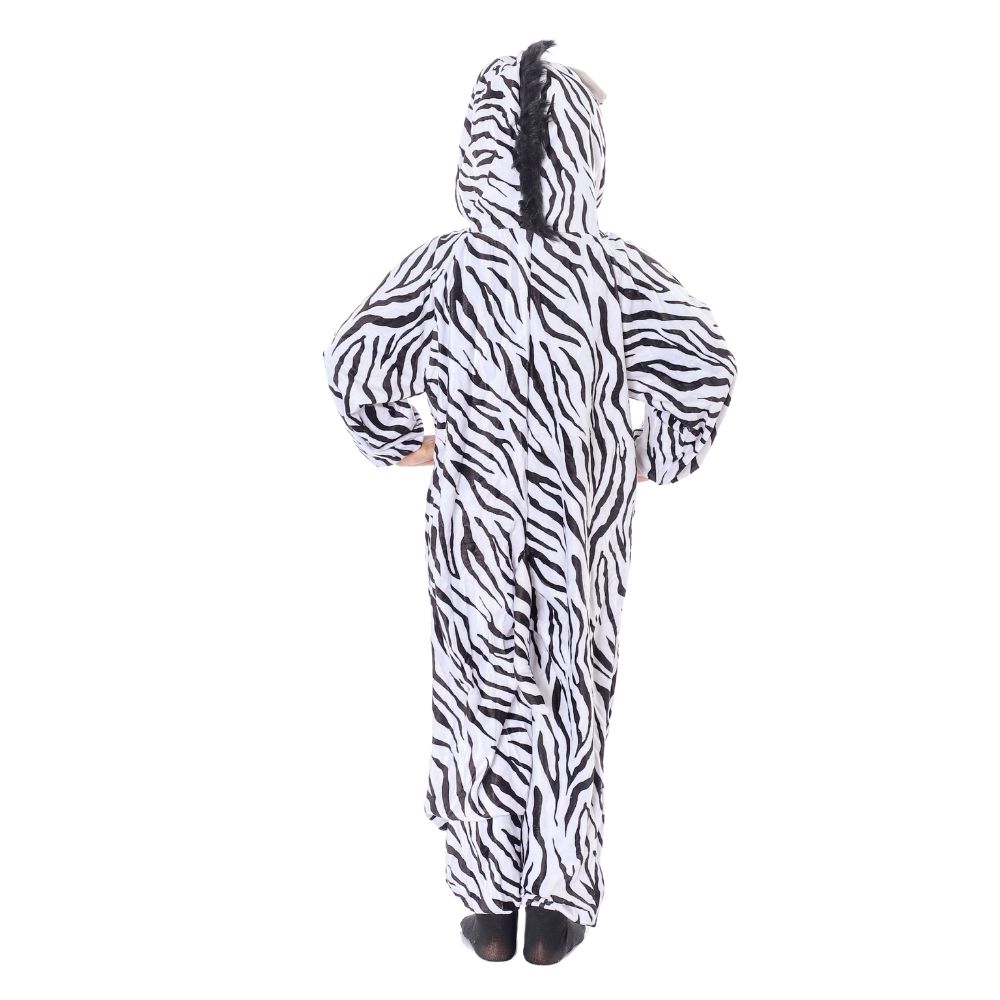 Zebra Fancy Dress Costume for Kids – Black & White Animal Jumpsuit with ...