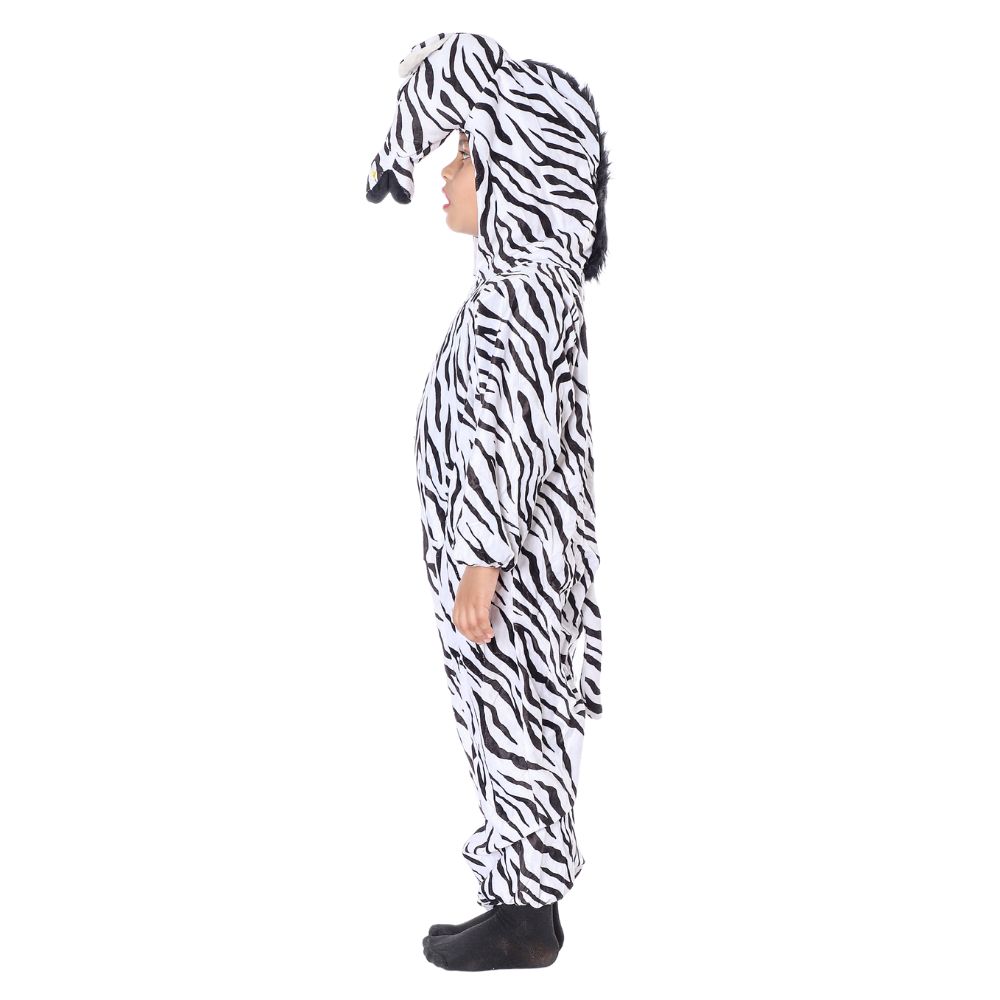 Zebra Fancy Dress Costume for Kids – Black & White Animal Jumpsuit with ...